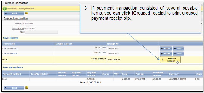 Confirm transaction