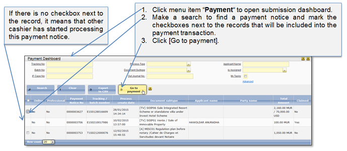 Create payment transaction