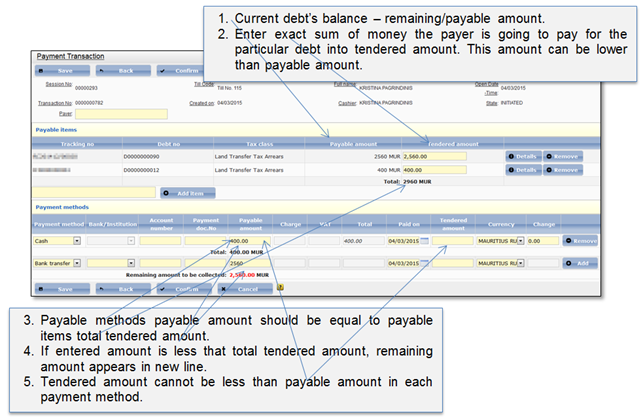 Enter payment data